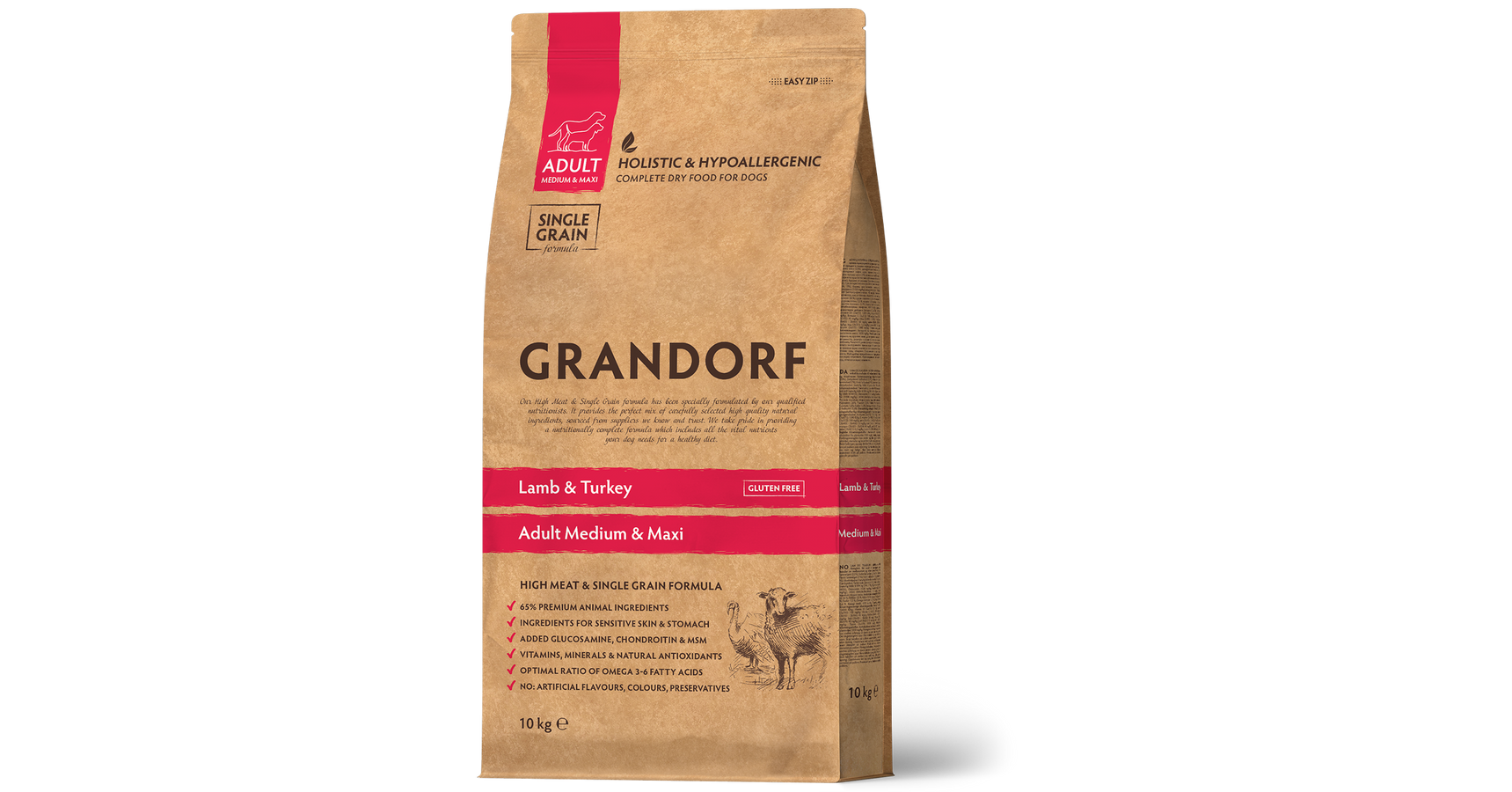 GRANDORF Lamb and Brown Rice Adult Medium and Maxi 10 Kg száraz ...